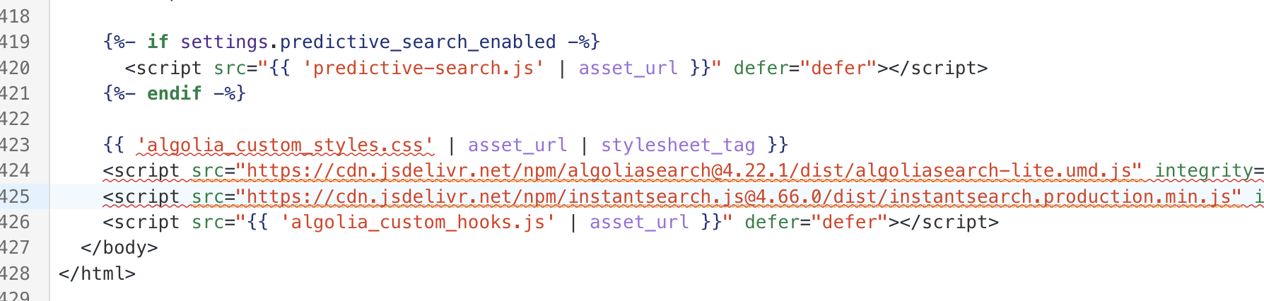 InfiniteHits widget - Shopify App Blocks – Algolia