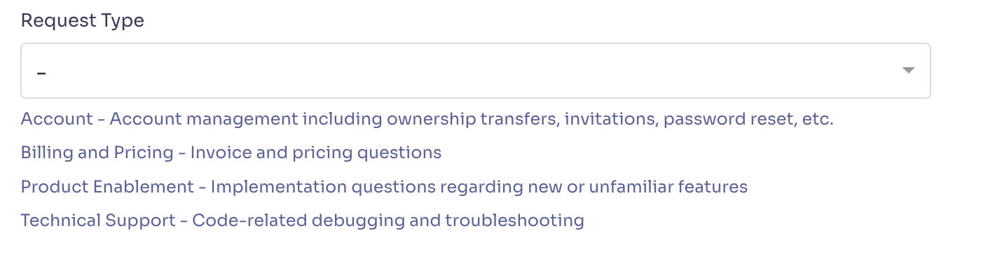 Guide for filling in the Algolia Support Contact Form – Algolia